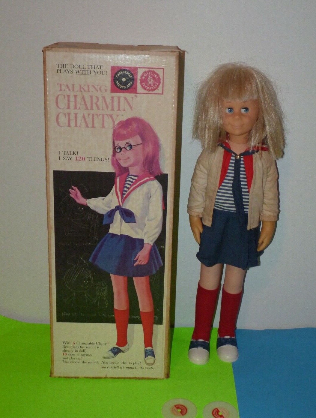 Vtg 1960s Mattel TALKING CHARMIN CHATTY Doll w/ BOX Blonde Hair | eBay