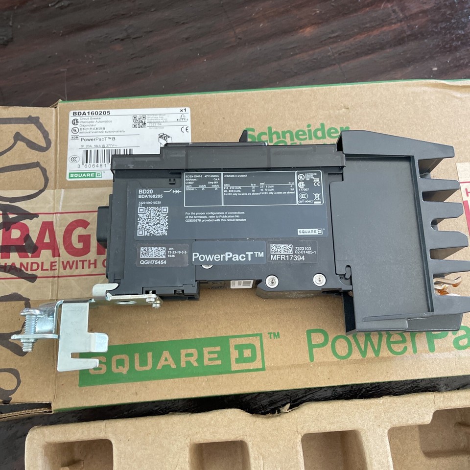 Square D PowerPact B Circuit Breaker I-line 1 Pole, 20A, 347V AC ~FREE ...