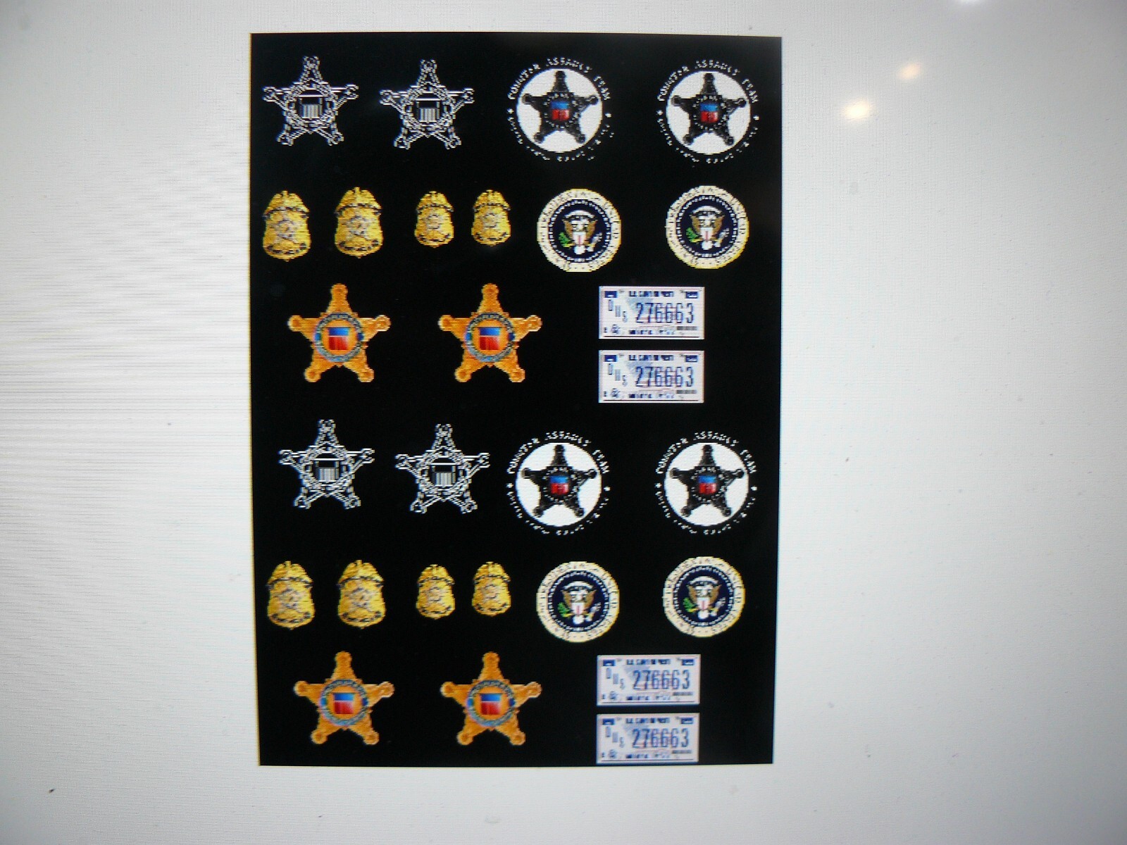 US Secret Service Emblem Variety Sheet 1:18 | eBay