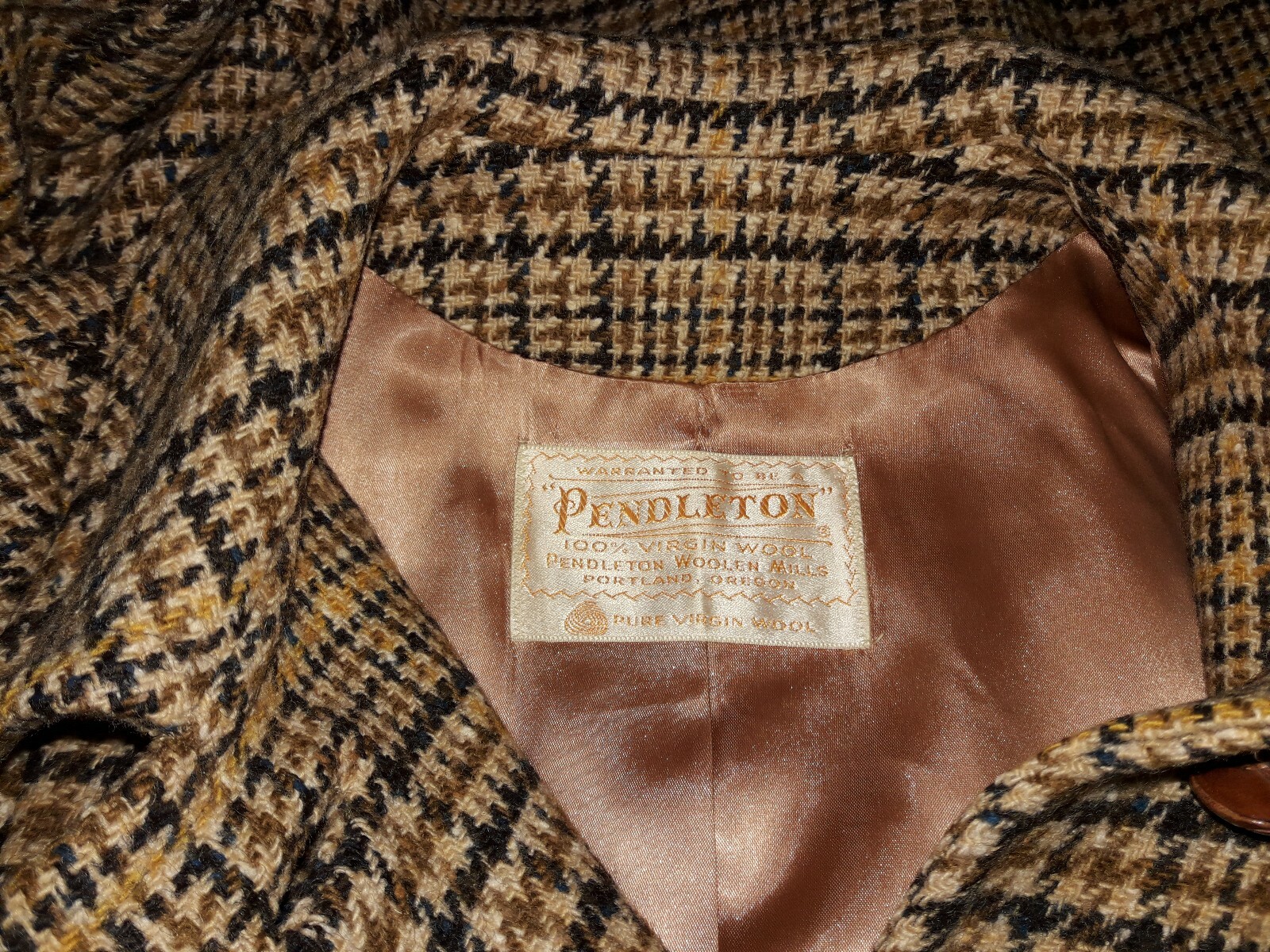 Vintage Pendleton Plaid Poncho Wool Cape Swing Coat Jacket with ...