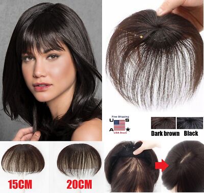 100% Human Hair Topper Clip in Hairpiece Wig Toupee Top Pieces Women ...