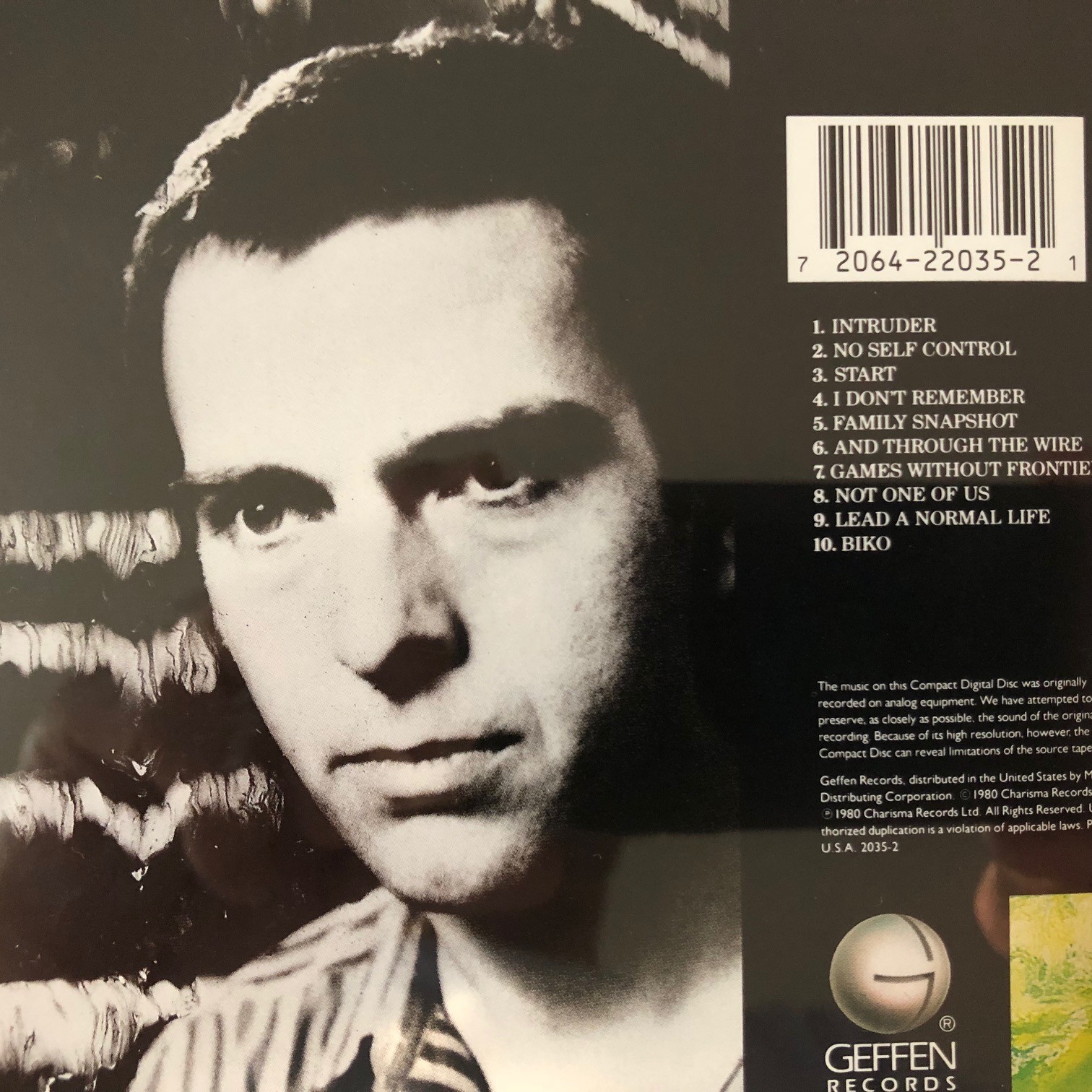 Peter Gabriel [3] by Peter Gabriel (CD, Feb-1983, Geffen) 720642203521 ...