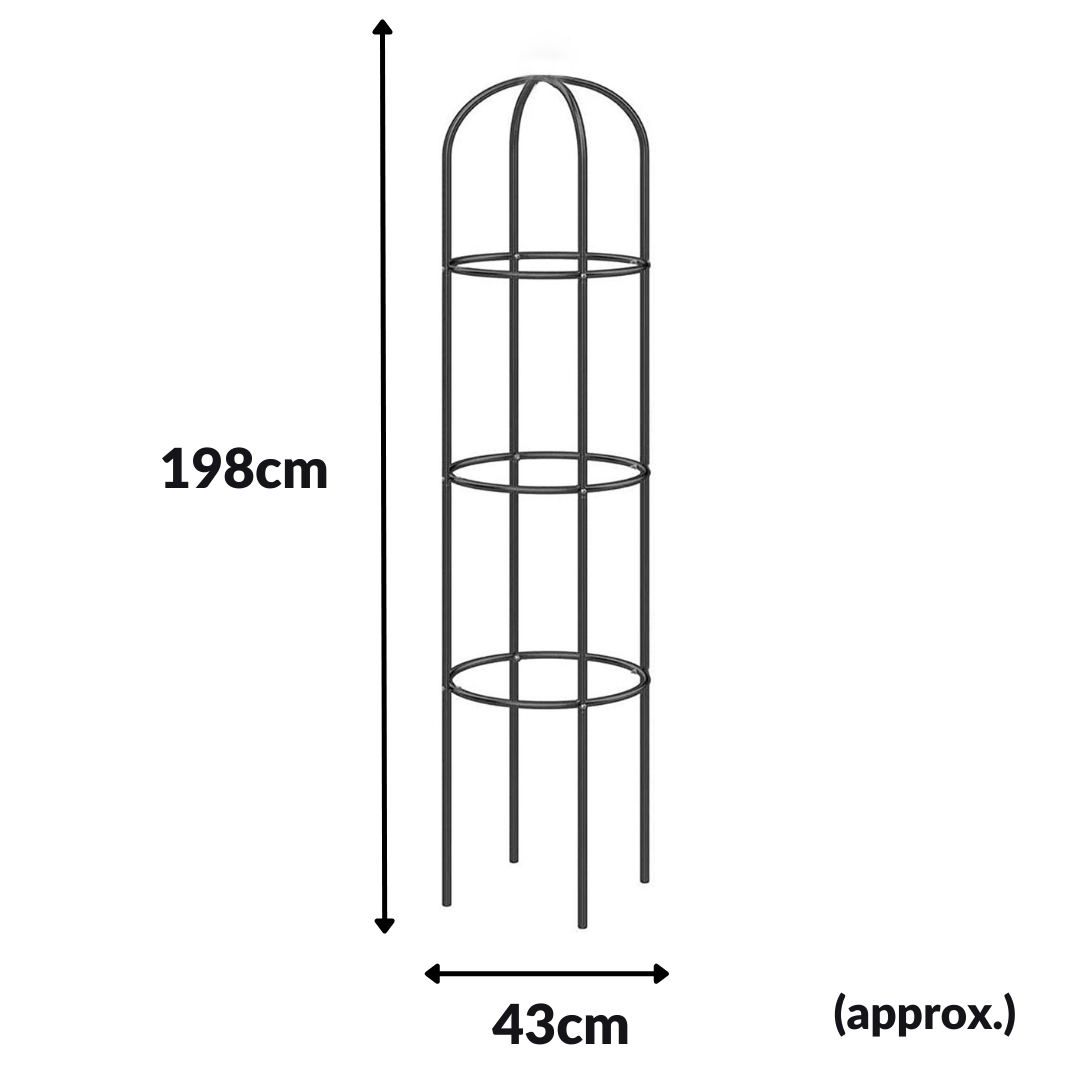 1.9M Steel Garden Arch Rose Plant Climber Support Obelisk Outdoor Frame ...