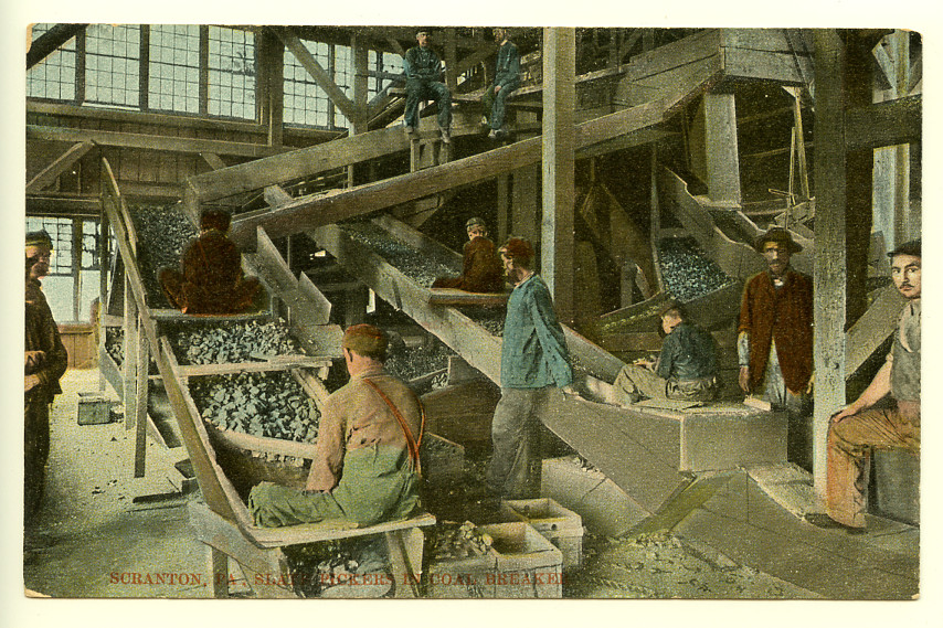 Scranton Pennsylvania Slate Pickers Coal Breaker Hand Tinted 1912 CW ...