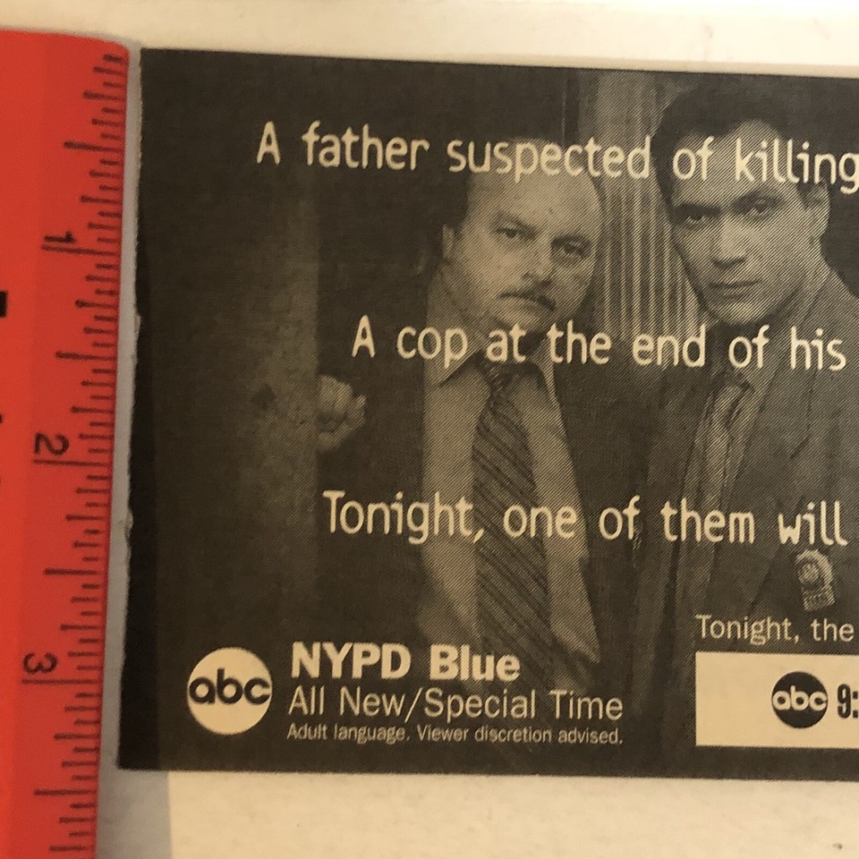 NYPD Blue Tv Guide Vintage Print Ad Dennis Franz Jimmy Smits Tpa13 | eBay