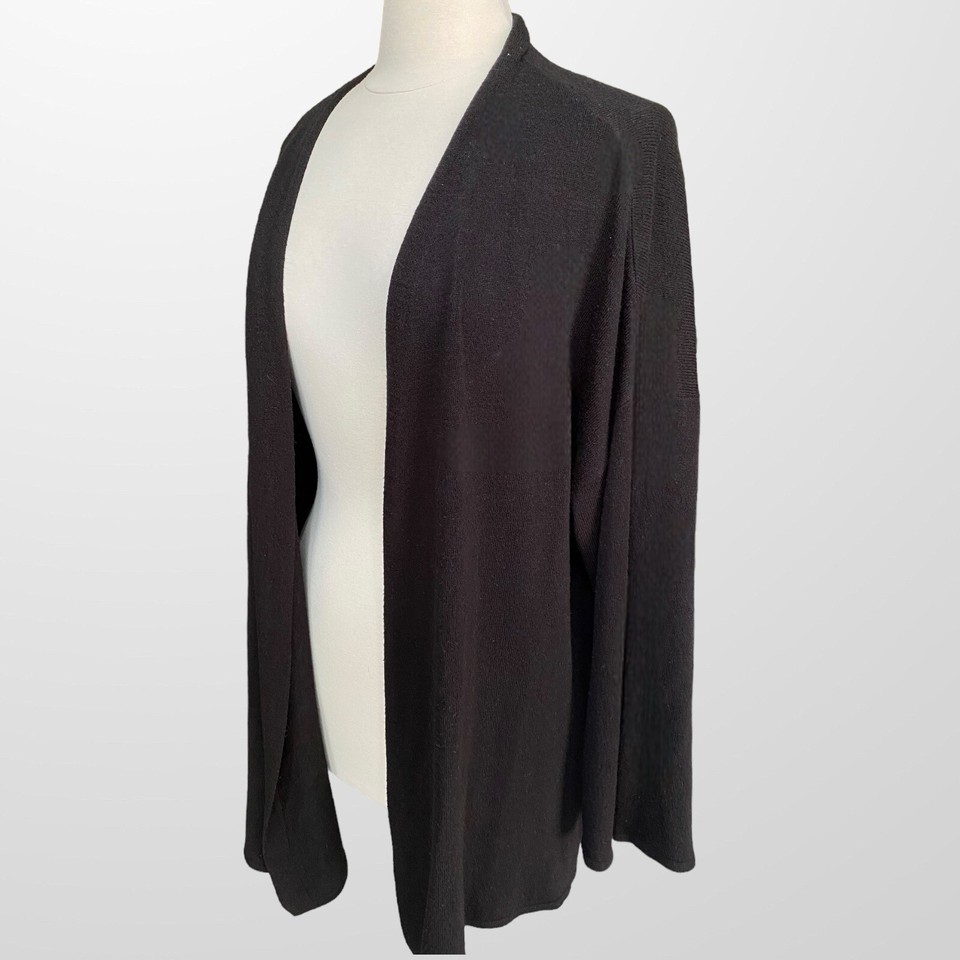 Roz & Ali Plus Size 3X Solid Black Open Front Cardigan Sweater | eBay