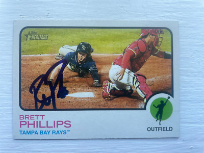 2022 Topps Heritage Brett Phillips Autograph Signed Card Tampa Bay ...