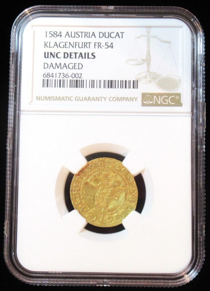Austria: Archduke Karl gold Ducat 1584 UNC Details NGC, Klagenfurt mint ...