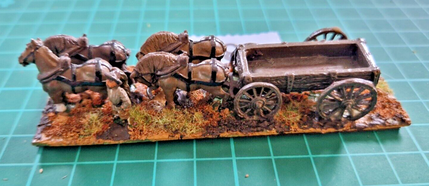 15mm Napoleonic Horse Drawn Supply Wagon with Figure on side (on ...