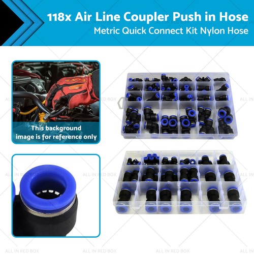 2 Box Air Line Coupler Push in Hose Joiner Metric Quick Connect Kit ...