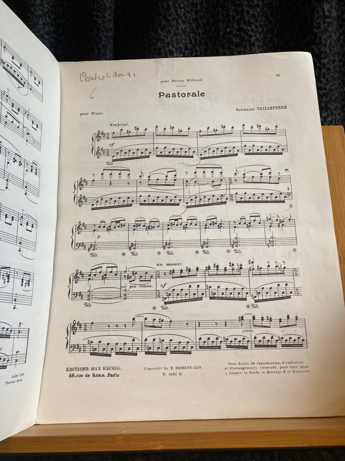 Album des Six partition piano partition éditions Max Eschig | eBay