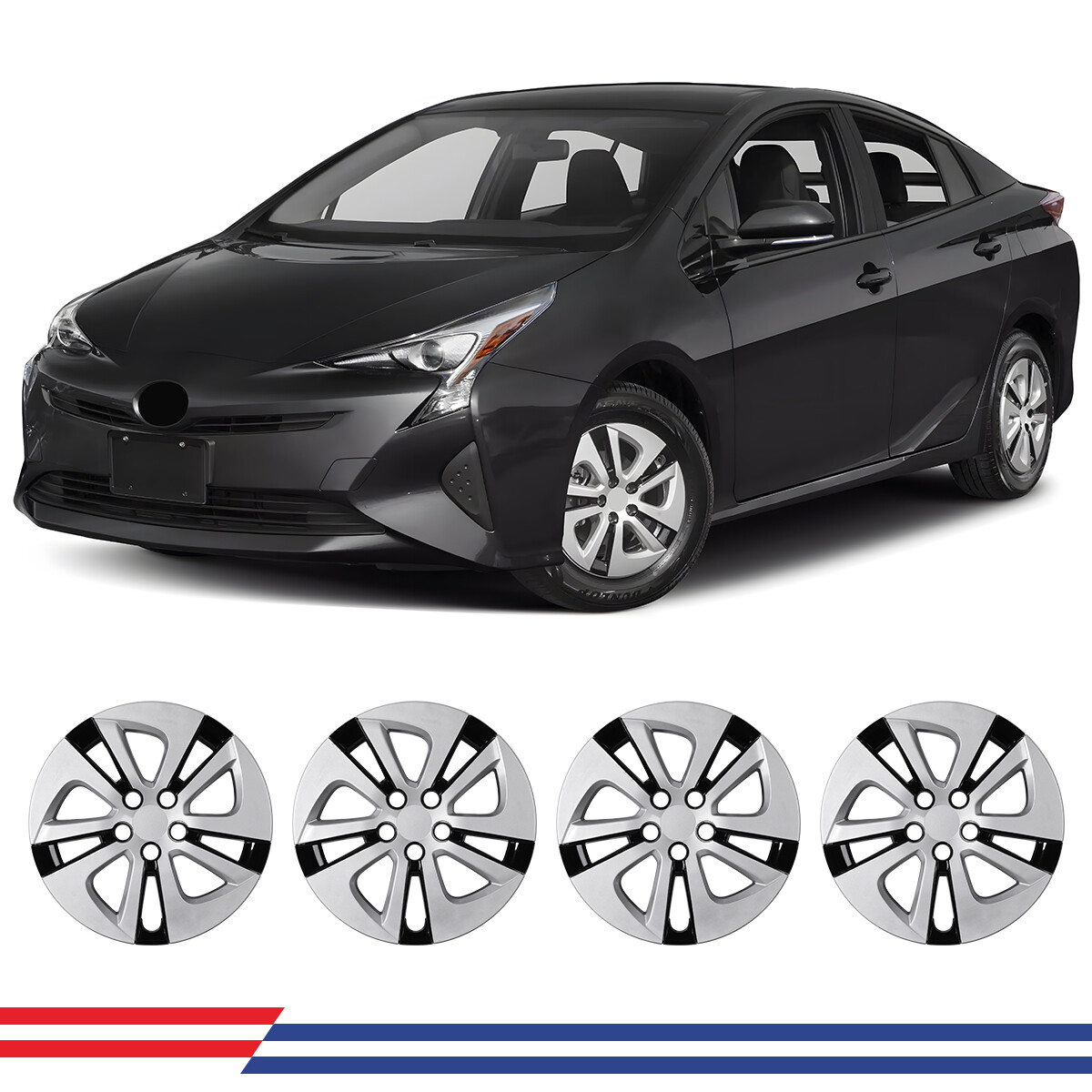 4PCS 15" Wheel Cover Fits 2016-2022 Toyota Prius Hub Caps Full Rim Snap ...