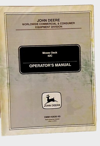 John Deere 42C Mower Deck OMM142636 Operator's Manual Book | eBay
