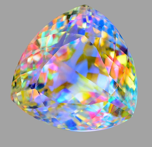 105 Ct GIE Certified Natural Trillion Cut Rainbow Color Mystic Quartz ...