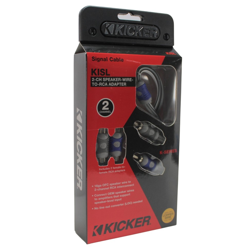 Kicker 2 Channel 16 GA OFC Speaker Wire to RCA Converter 46KISL | eBay