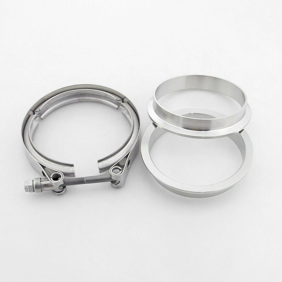 4" inch V-band Clamp Kit with Flanges 304 Stainless Steel For Turbo | eBay