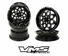 VMS Racing Revolver Black Silver Front & Rear Drag Wheels Set 4x100 ...