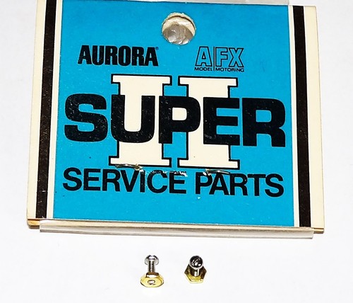 TWO AURORA AFX SUPER II FRONT WEIGHT MOUNTING SCREWS AND BRASS NUTS HO ...