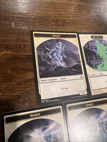7x Spirit Creature Tokens White MTG Magic The Gathering Mixed Card Lot ...
