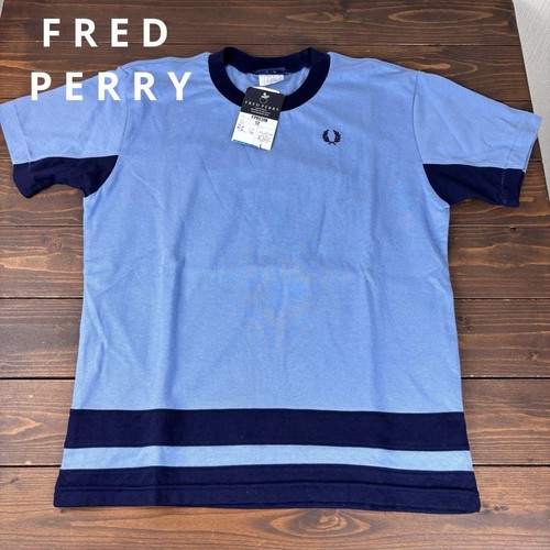 Fred Perry Blue Cotton T-Shirt L Mint with Logo Stretchable Casual | eBay