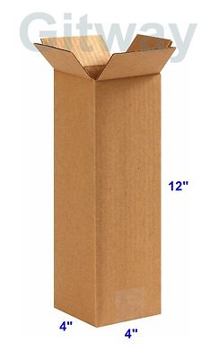 25 Pcs 4x4x12 Corrugated Cardboard Shipping Mailing Moving Tall Box ...