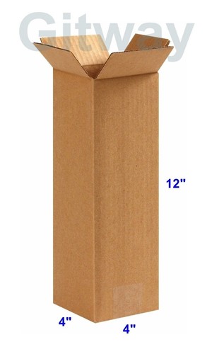 25 Pcs 4x4x12 Corrugated Cardboard Shipping Mailing Moving Tall Box ...