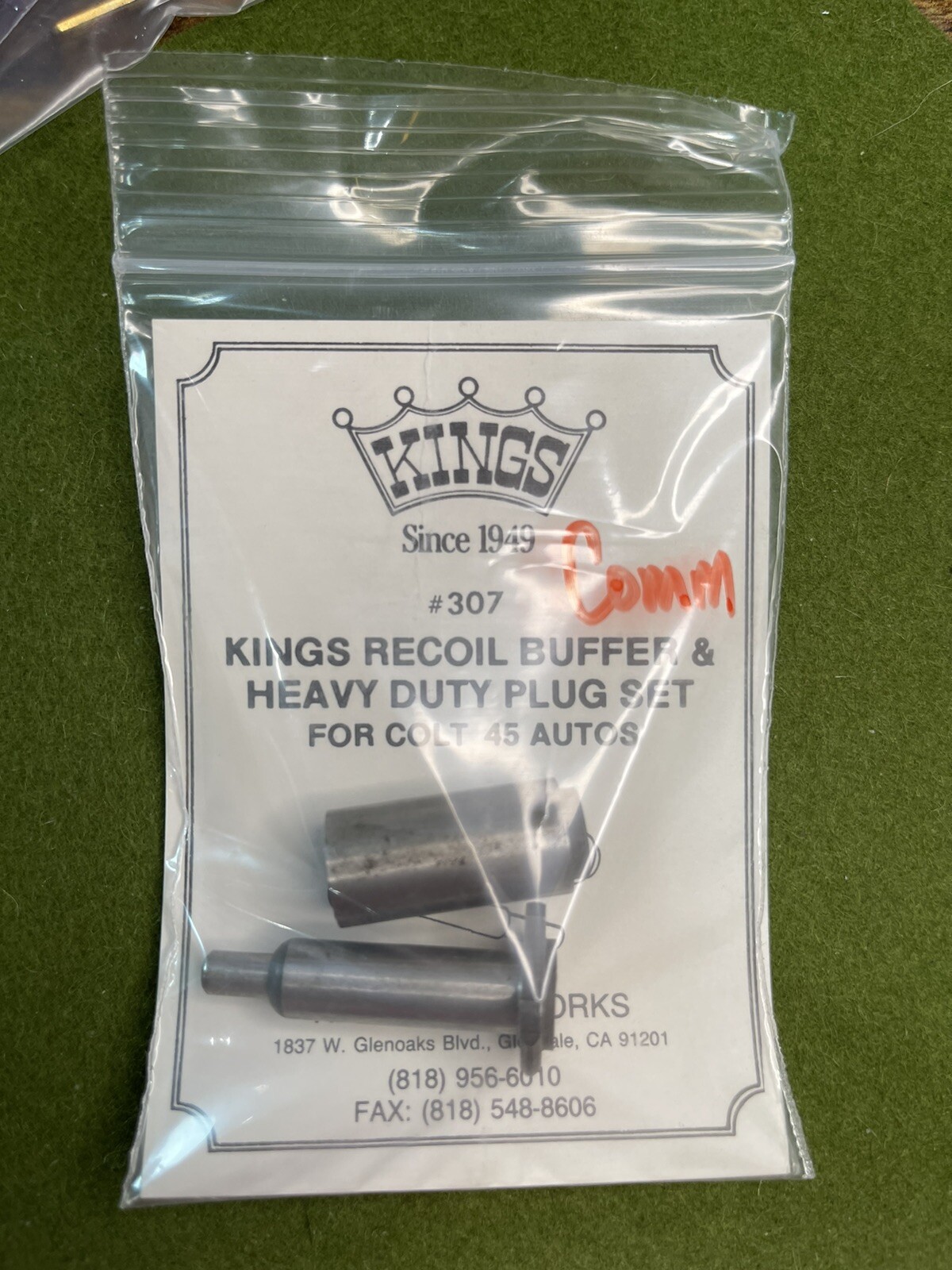 King's Gun Works 307 Recoil Buffer & Heavy Duty Plug Set Commander 1911 ...
