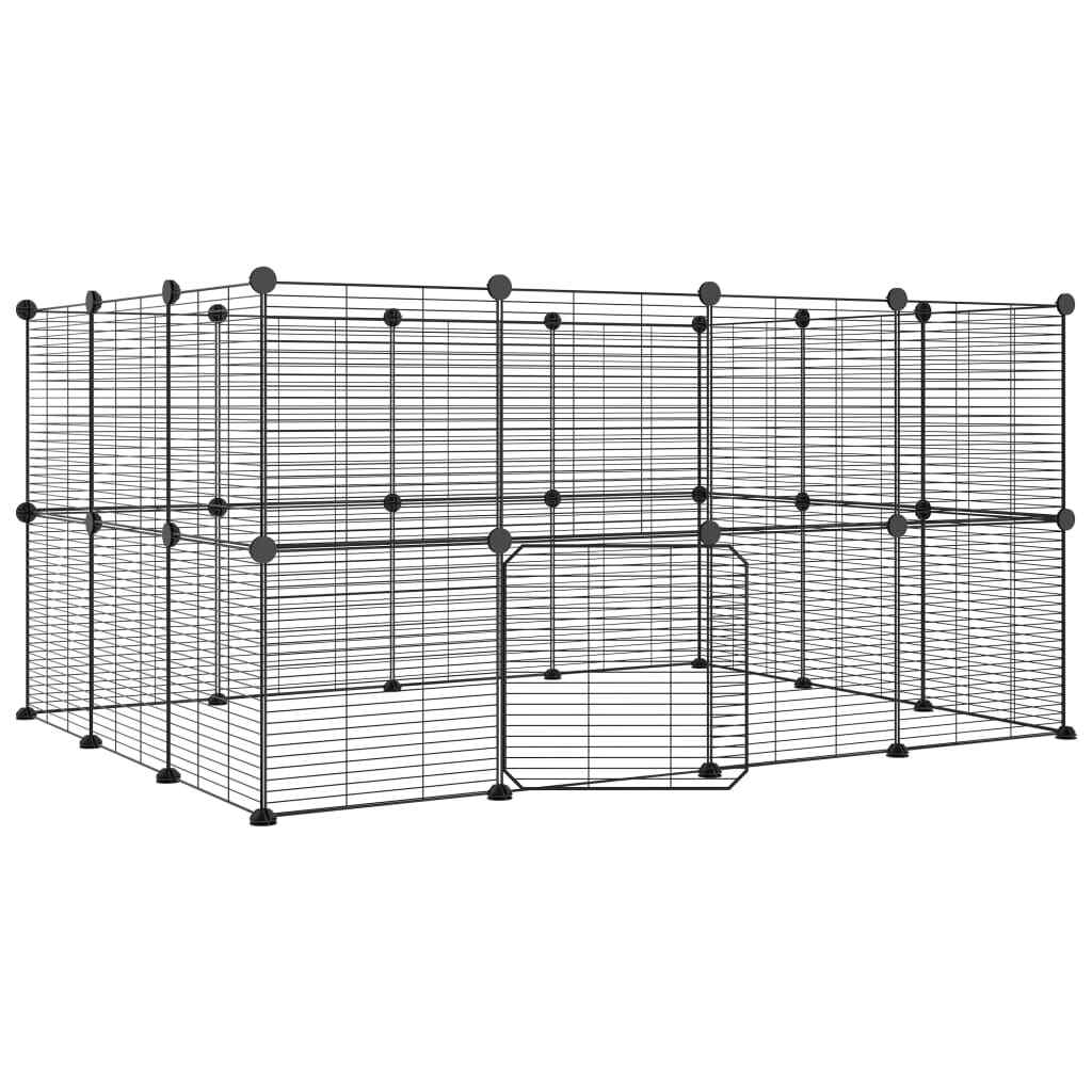 28-Panel Cage with Door Black 35x35 Steel S1Y0 | eBay