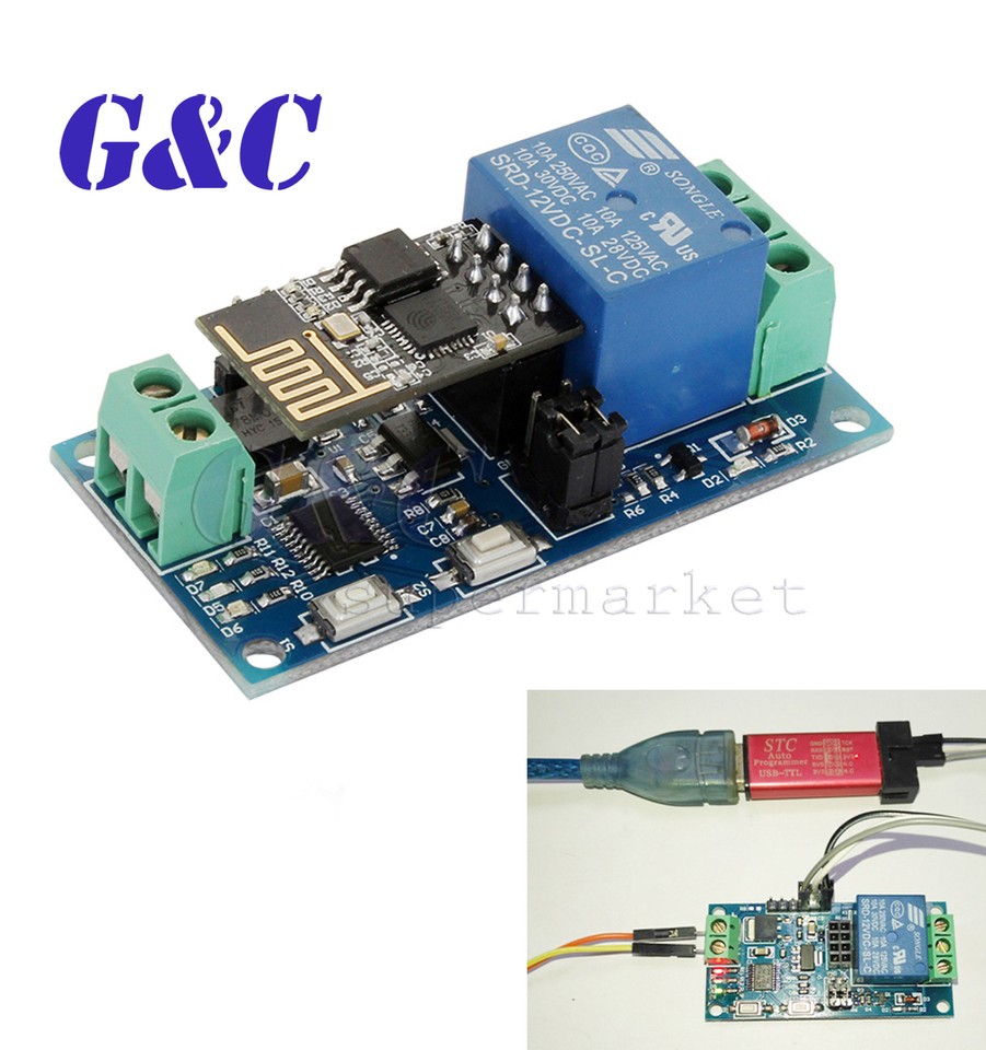 ESP8266 12V Wifi Relay IOT Module Remote Control Switch APP Smart Home ...
