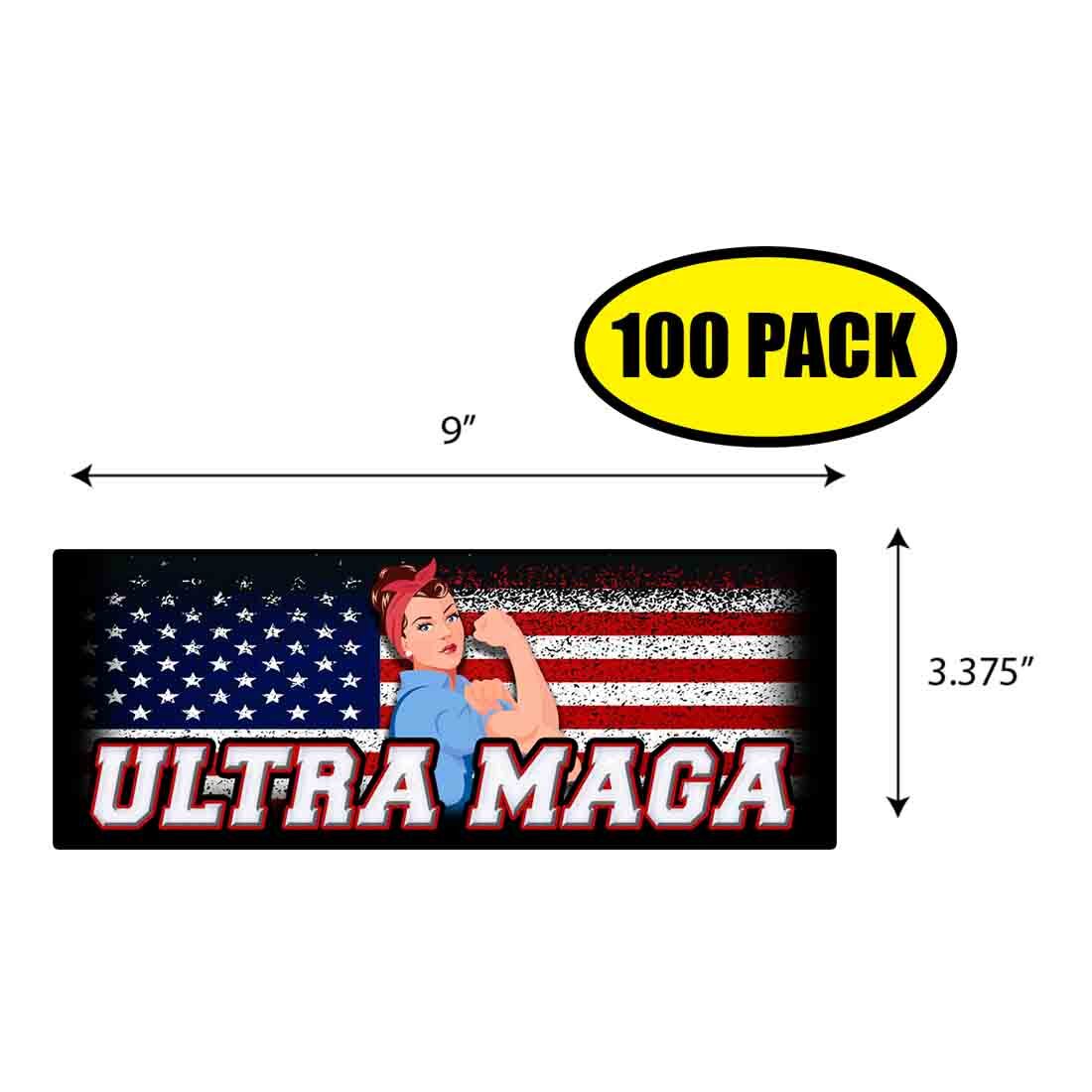 100 PACK 3.37"x 9" ULTRA MAGA Sticker Decal Political BS0471 | eBay