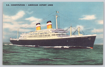 Postcard SS Constitution American Export Lines Unposted (598) | eBay