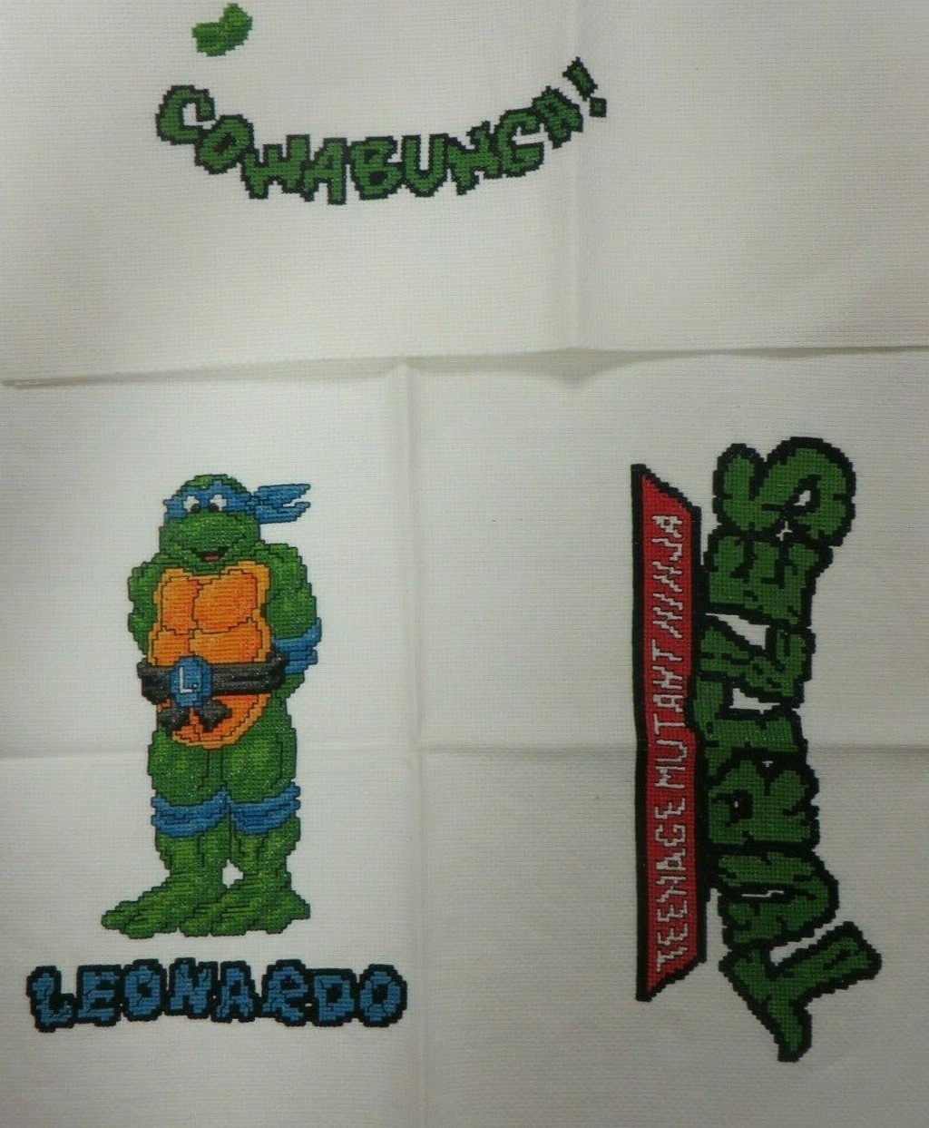 Completed TEENAGE MUTANT NINJA TURTLES Counted Cross Stitch Finished ...