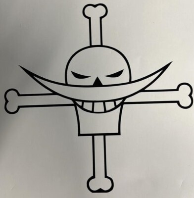 22" One Piece Jolly Rogers Whitebeard die cut Vinyl decal sticker wall ...