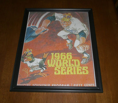1966 L.A. DODGERS vs BALTIMORE ORIOLES FRAMED WORLD SERIES PROGRAM ...