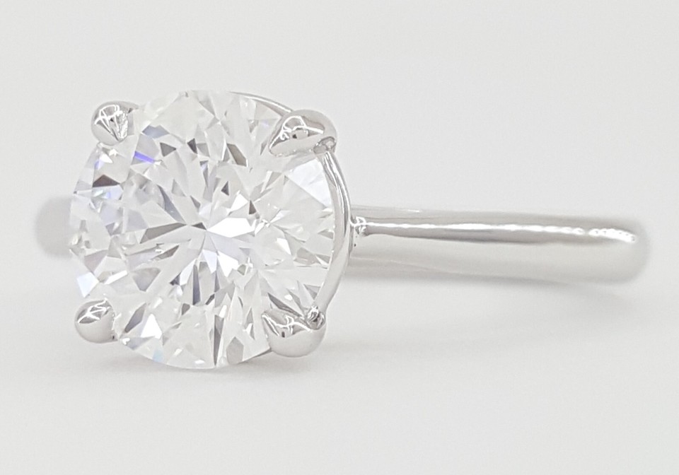 D Flawless Round Diamond Solitaire Engagement Ring 1.32 ct 3EX Cut ...