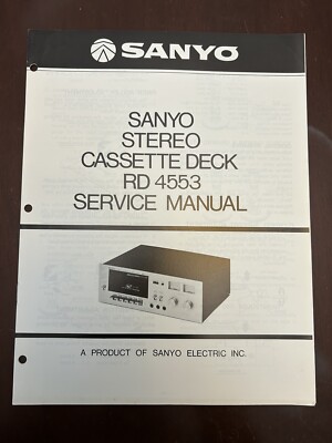 SANYO RD 4553 Stereo Cassette Tape Deck Service Manual Vintage OEM ...