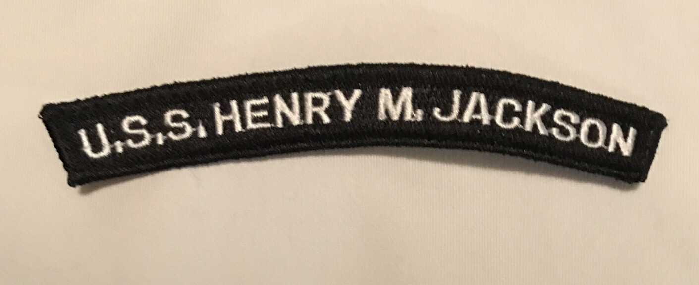 US Navy Tab USS Henry M Jackson Dress Blue White USN | eBay