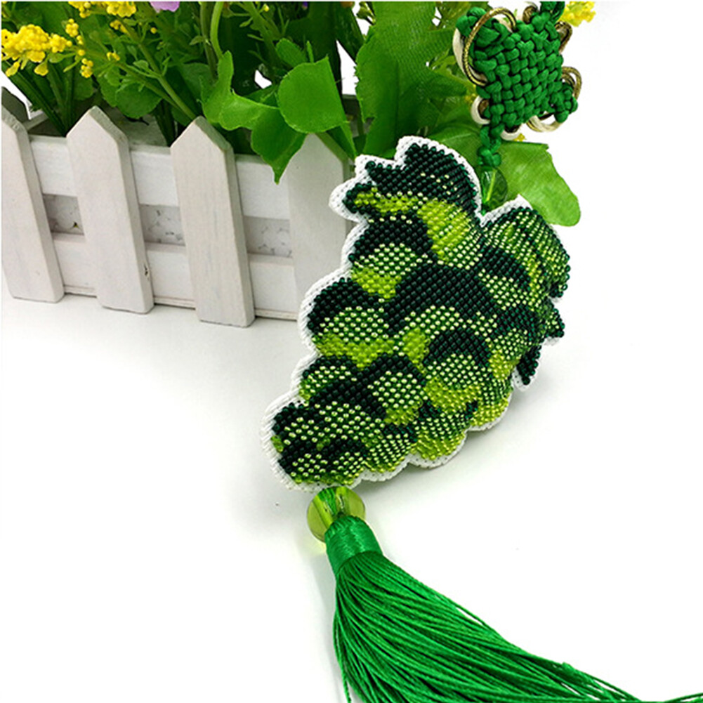 Full Bead Embroidery Pendant Printed Cross Stitch DIY Kits (Grape) (7x8 ...