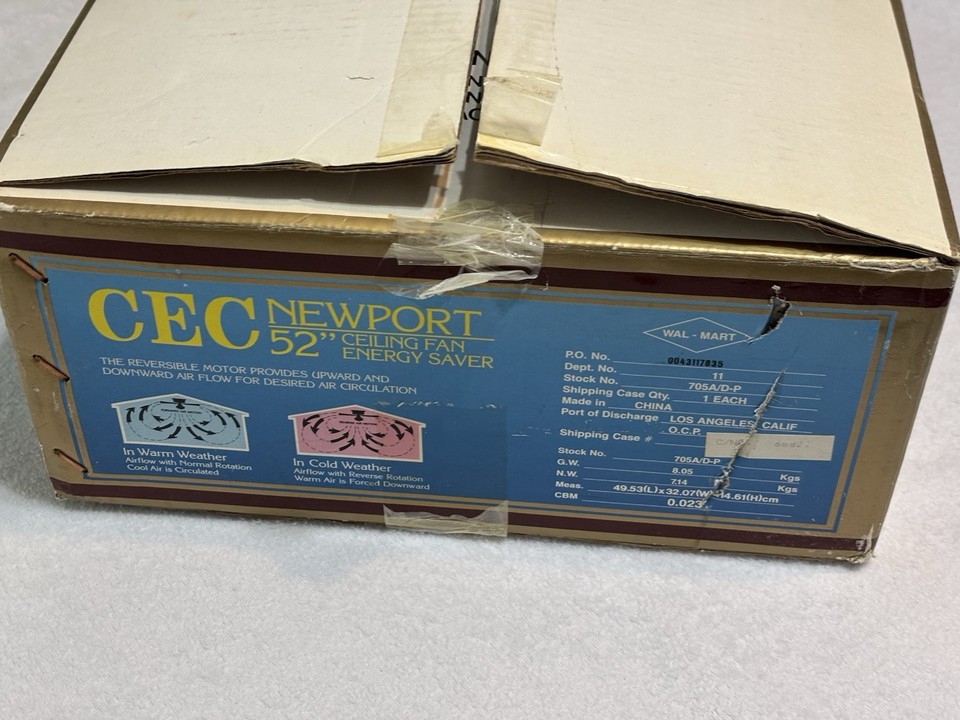 CEC Newport 52" Ceiling Fan || OPEN BOX | eBay