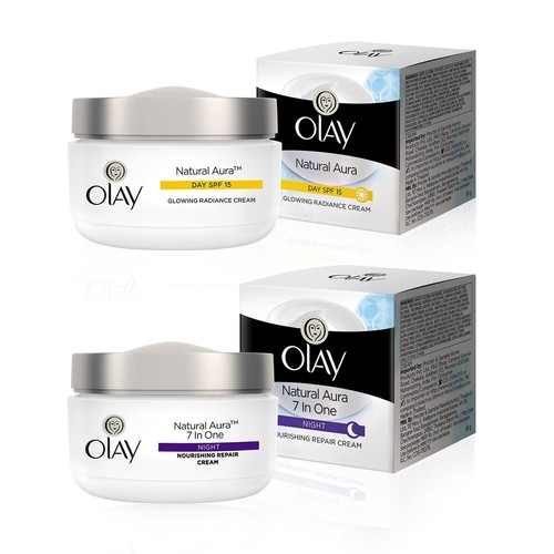 Olay’s Natural Aura Day and Night Face Cream Combo-with SPF 15 Pack of ...