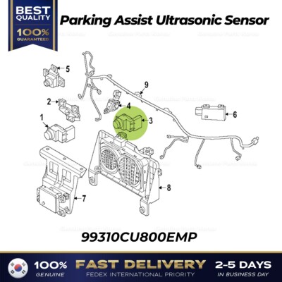 ⭐Genuine⭐ Parking Assist Ultrasonic Sensor 99310CU800EMP for Genesis ...
