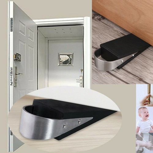 New Large Rubber Door Wedges Black Premium Traditional Stopper/Jam/Stop ...