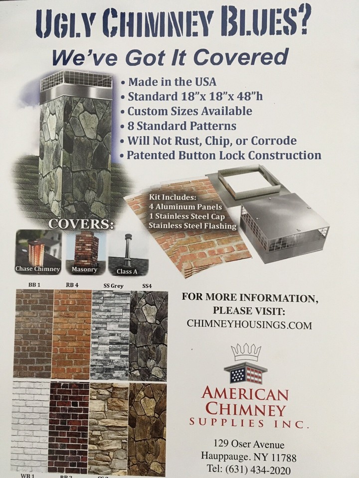 Chimney Housing Kit - Faux Chimney Cover FULL KIT Red Brick RB4 48 ...