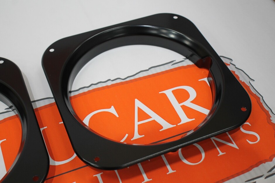 Black head lamp bezel/surround pair Fit Series 3 Land Rovers + Defender ...