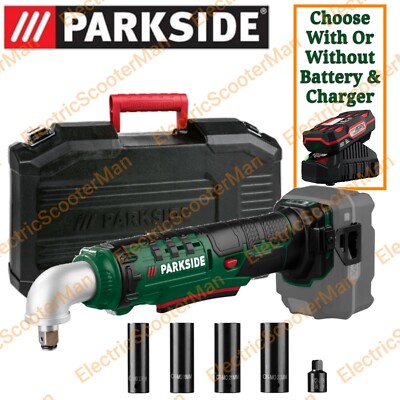 Parkside 20V Cordless Right Angle Ratchet Impact Wrench - 2Ah Battery ...