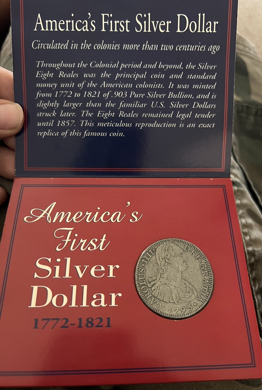 America’s First Silver Dollar Replica of Eight Reale American Historic ...