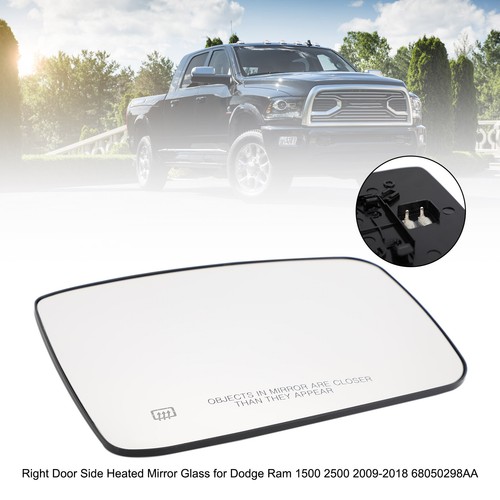 Right Door Side Heated Mirror Glass for Dodge Ram 1500 2500 2009-2018 ...