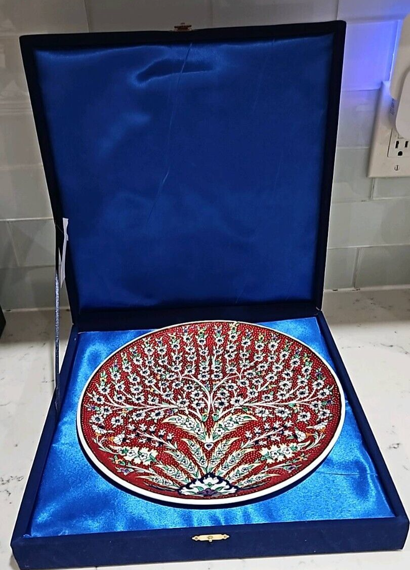 12" Turkish Tile work Wall Plate Tree of Life Red | eBay