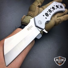 Tactical Spring Assisted Open Pocket Knife Cleaver Razor Folding Blade ...