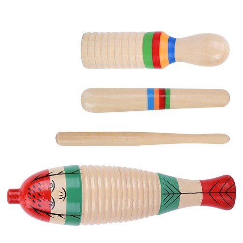 2 Sets Wooden Scraper Guiro Sound Tube Musical Percussion Instrument ...